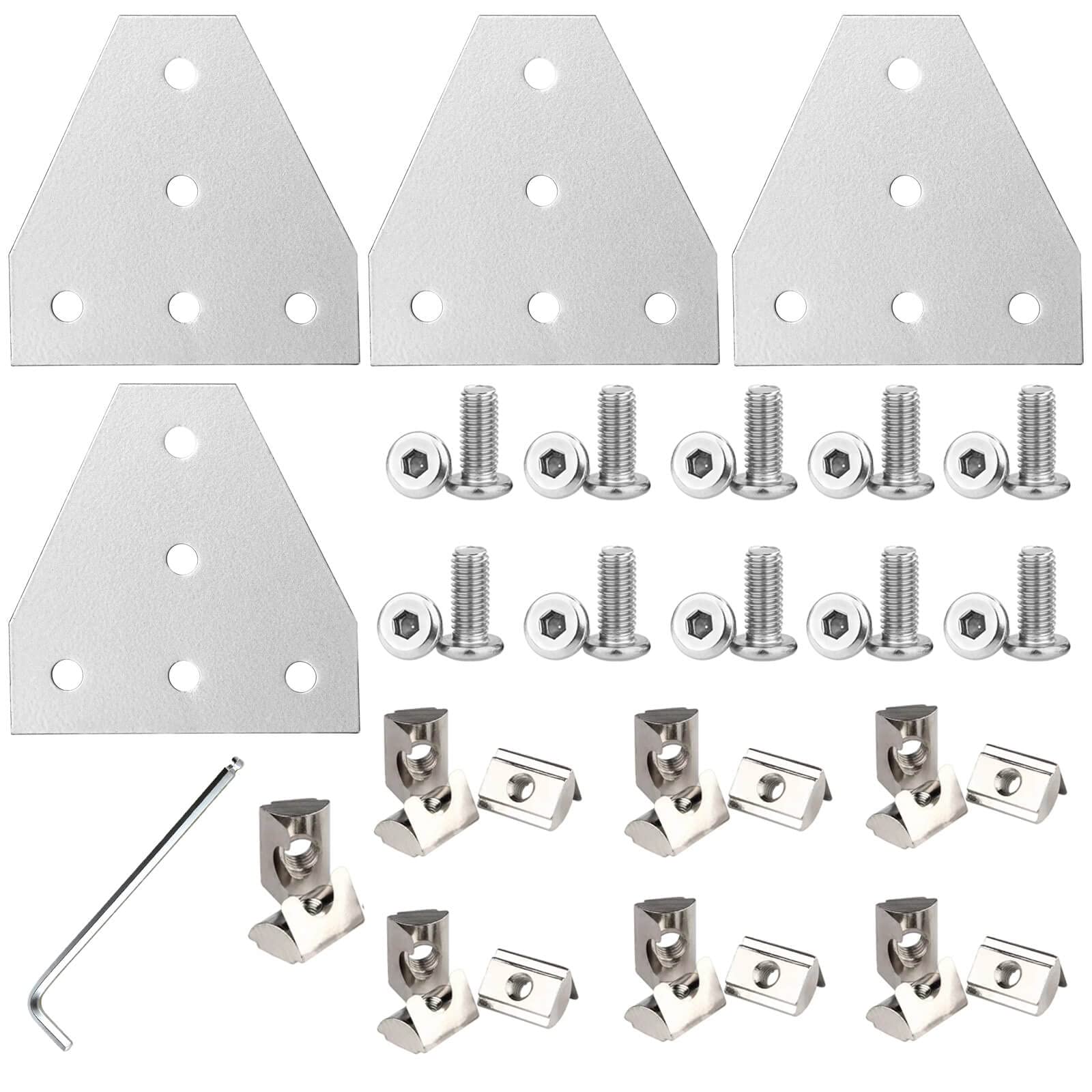 Snapklik.com : 4Set 3030 Corner Bracket 5 Hole T Shape Joint Plates Set ...