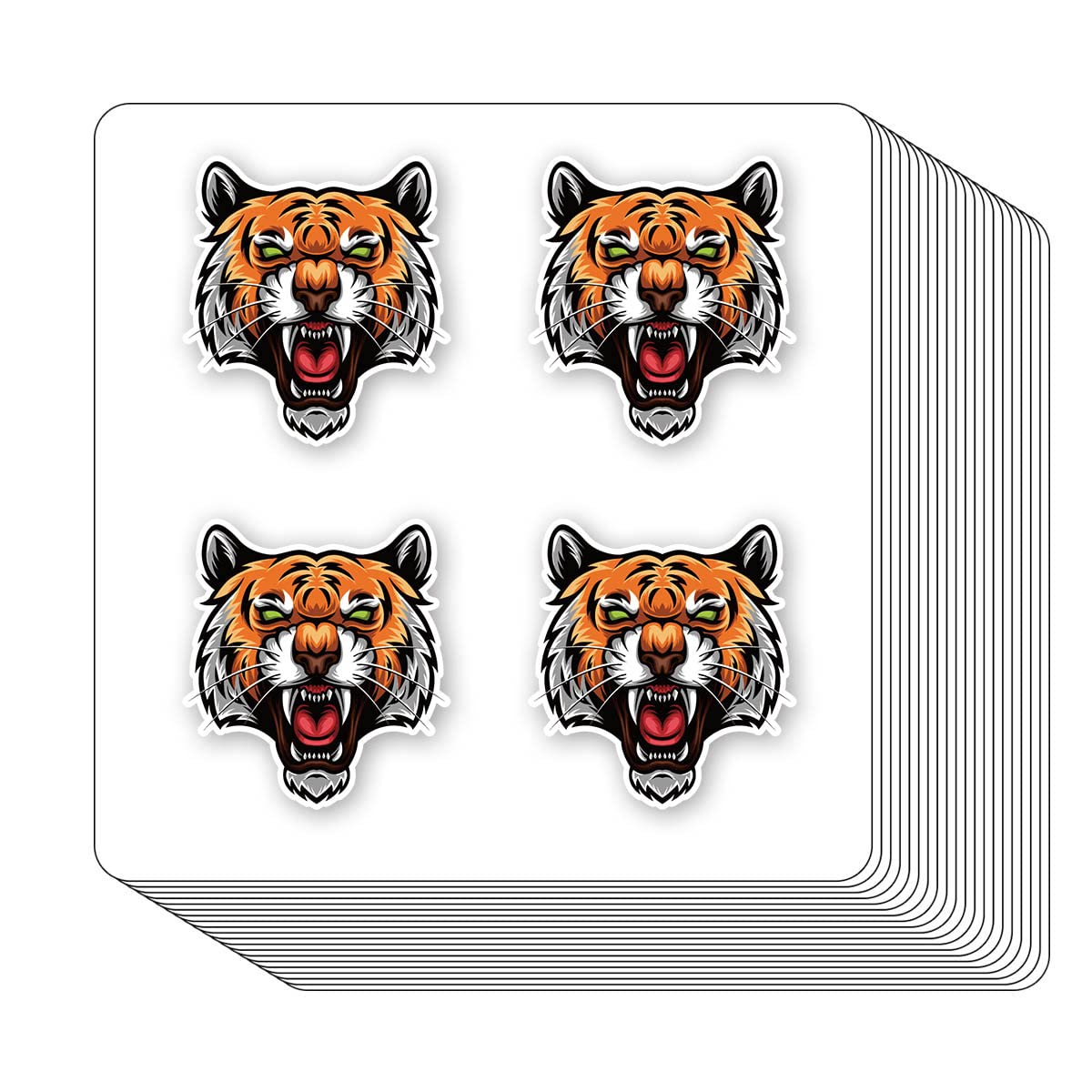 Amazon.com : Angry Tiger Stickers 1in for Scrapbooking, Arts, Craft ...