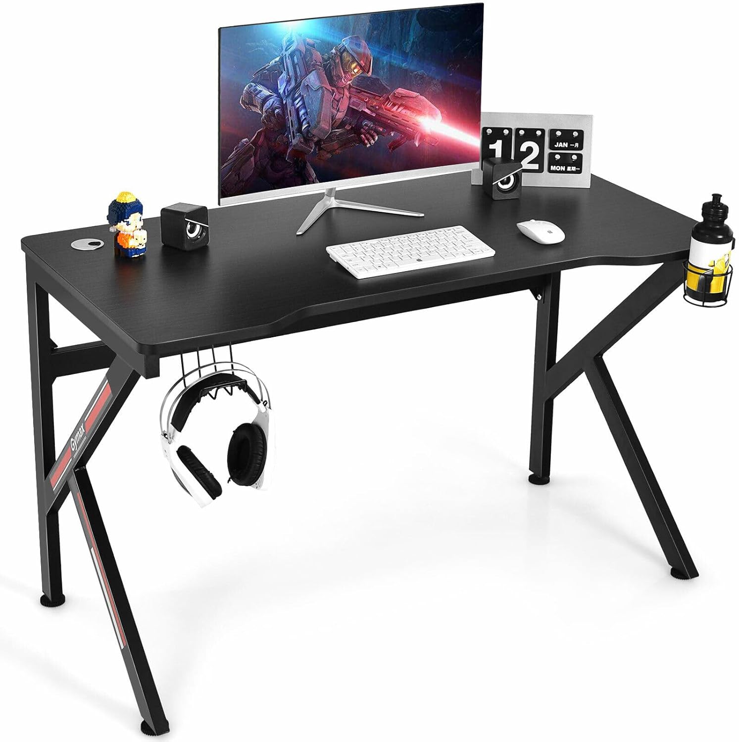 Amazon.com: CutuLi Gaming Desk - Spacious 48" K-Shaped Computer Table ...