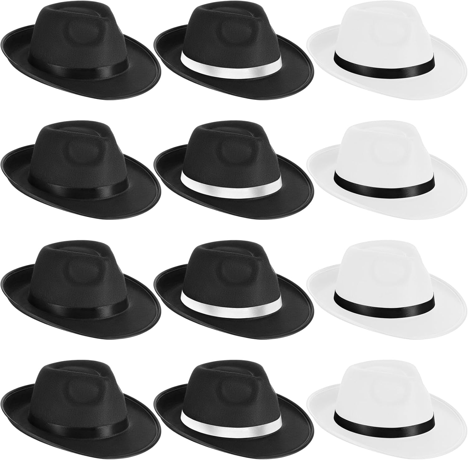 Toulite 12 Pcs Hats Gangster Hat for Men Women 1920s Party Gentlemen ...