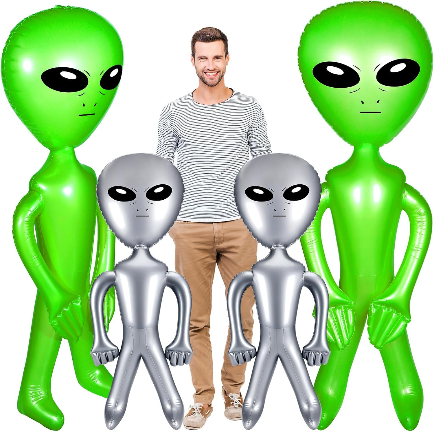 Amazon.com: Zhanmai 4 Pcs 63/35 Inch Halloween Giant Alien Inflatable ...