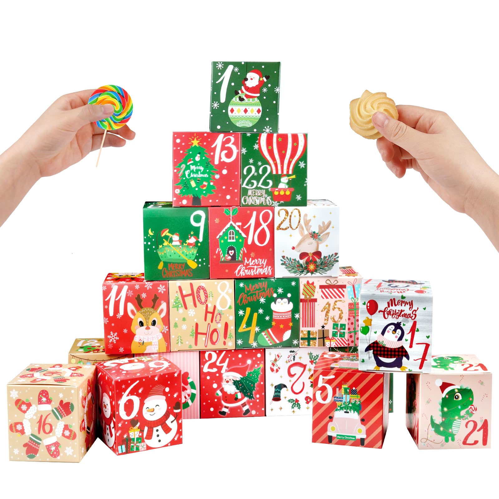 Snapklik.com : 24 Pcs DIY Christmas Advent Calendar Boxes For 2025, 24 ...