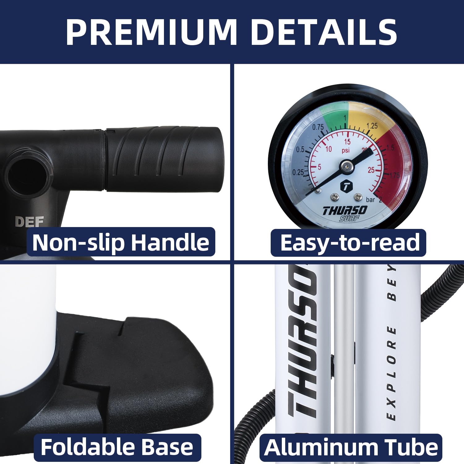 THURSO SURF Paddle Board Pump Dual Chamber SUP Replacement Hand Pump ...