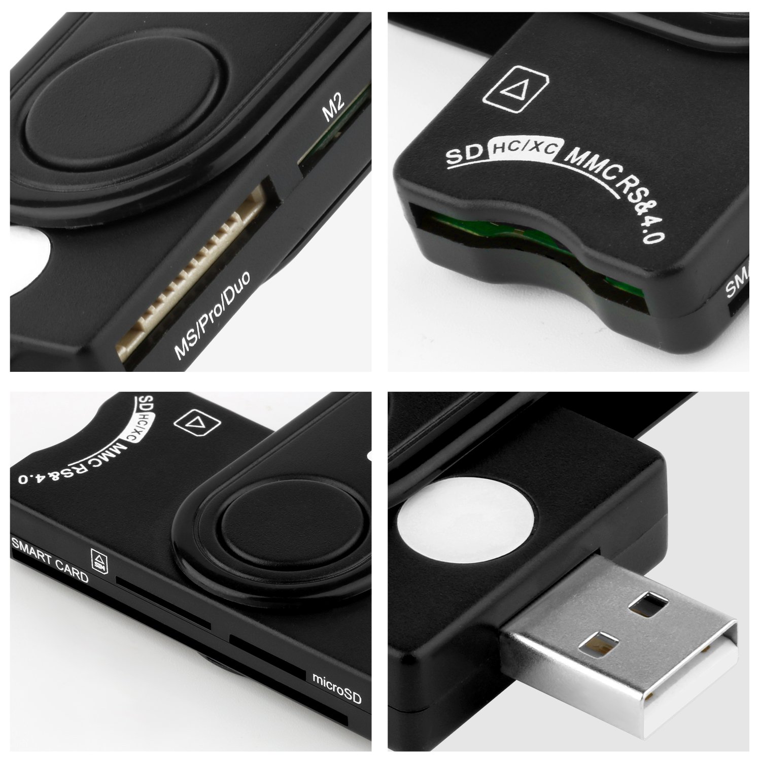 Multi-Function Smart Card Reader, CAC/DOD/SD HC/XC/MMC, RS&4.0 USB ...