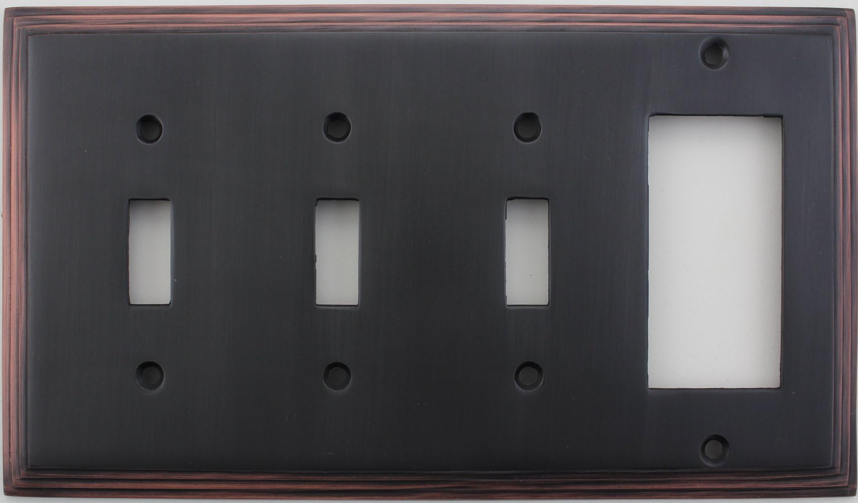 Arts & Crafts Mission Style Oil Rubbed Bronze 4 Gang Switch Plate - 3 ...