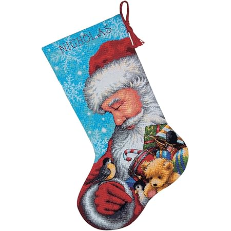 Amazon.com: Dimensions Snowman and Bear Needlepoint Christmas Stocking ...