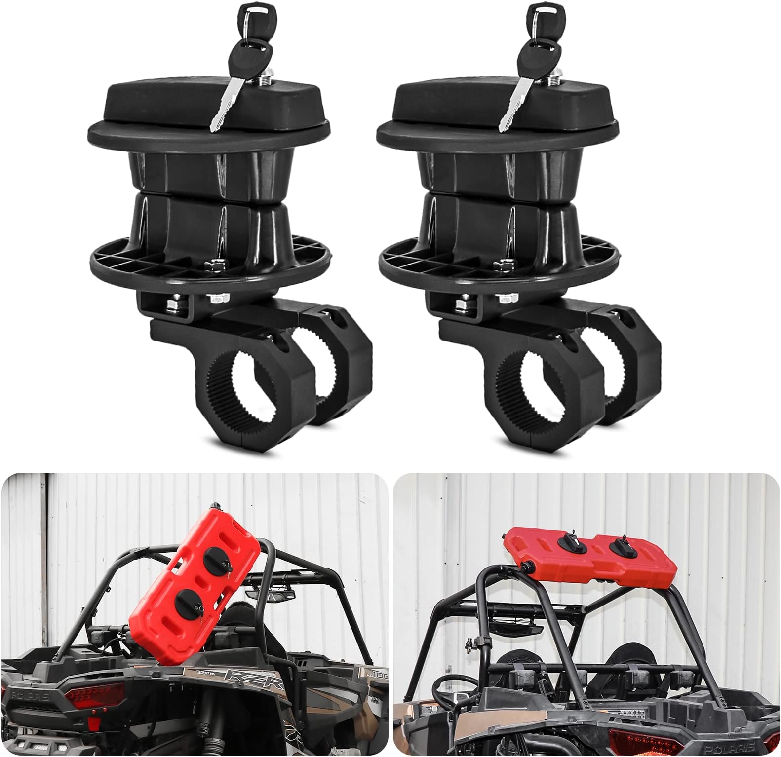 Amazon.com: UTV ATV Metal Gas Can Mount with Lock & Key, Gas Can ...