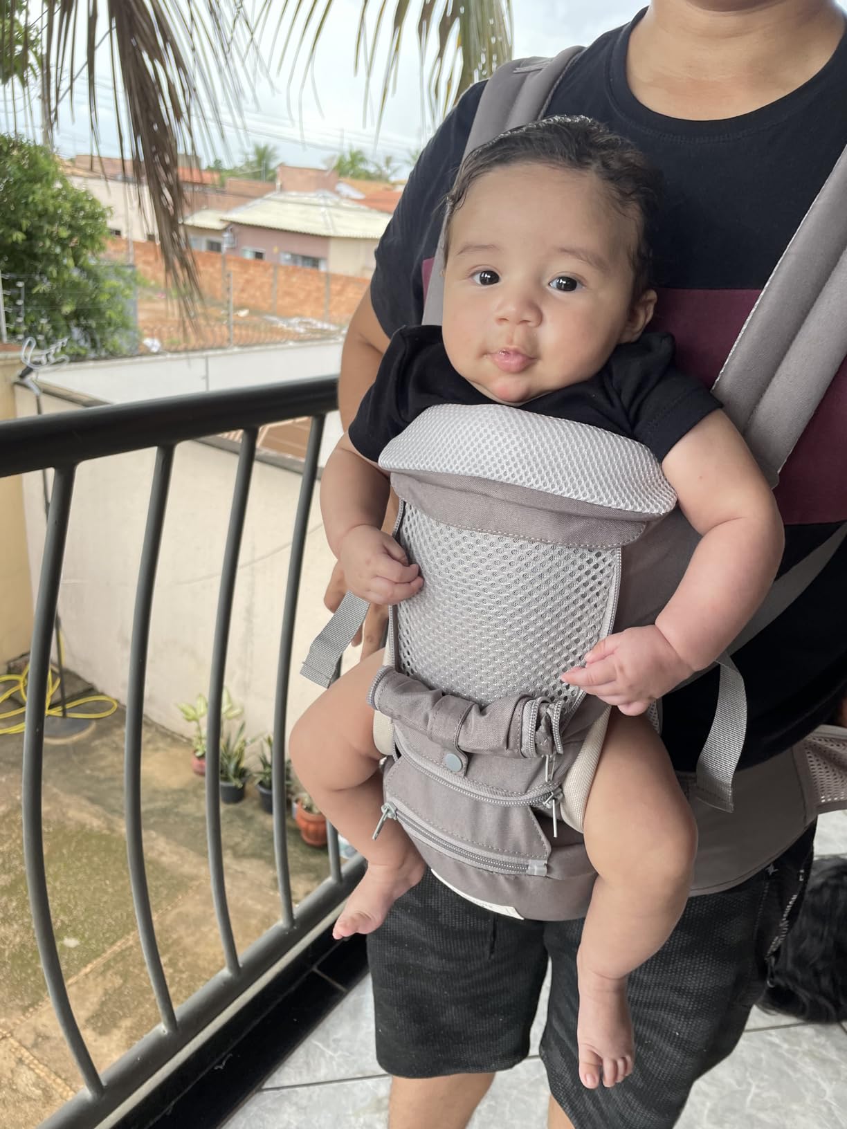 Canguru Ergonômico Bebê 12 Posições Cinza Com Assento 3 Em 1 : Amazon ...