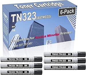 Amazon.com: Credibility Store 6-Pack (Black) Compatible High Capacity TN323 TN-323 (A87M030 ...