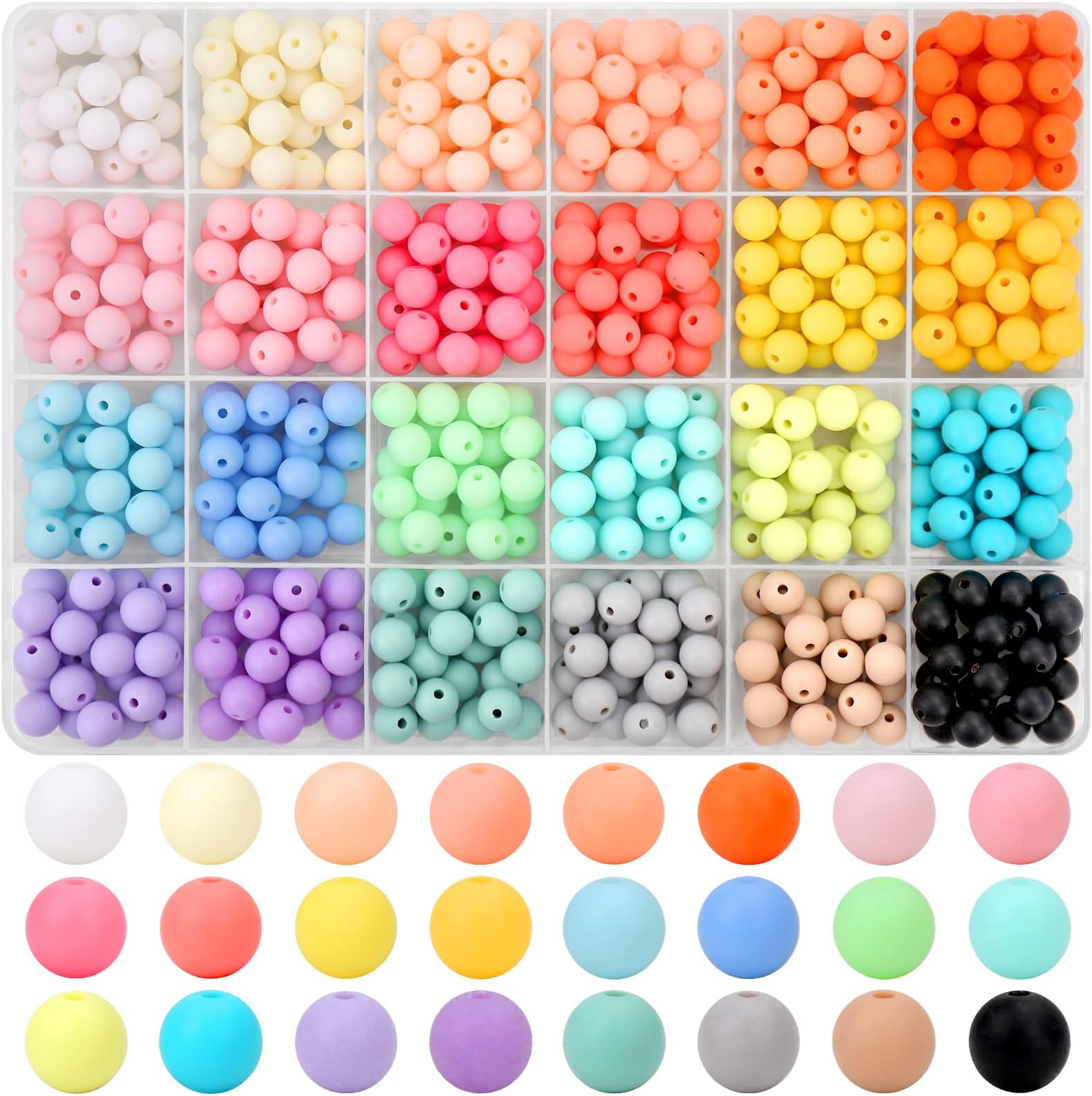Amazon.com: Jmassyang 2000 Pieces 6mm Candy Color Acrylic Round Frosted ...