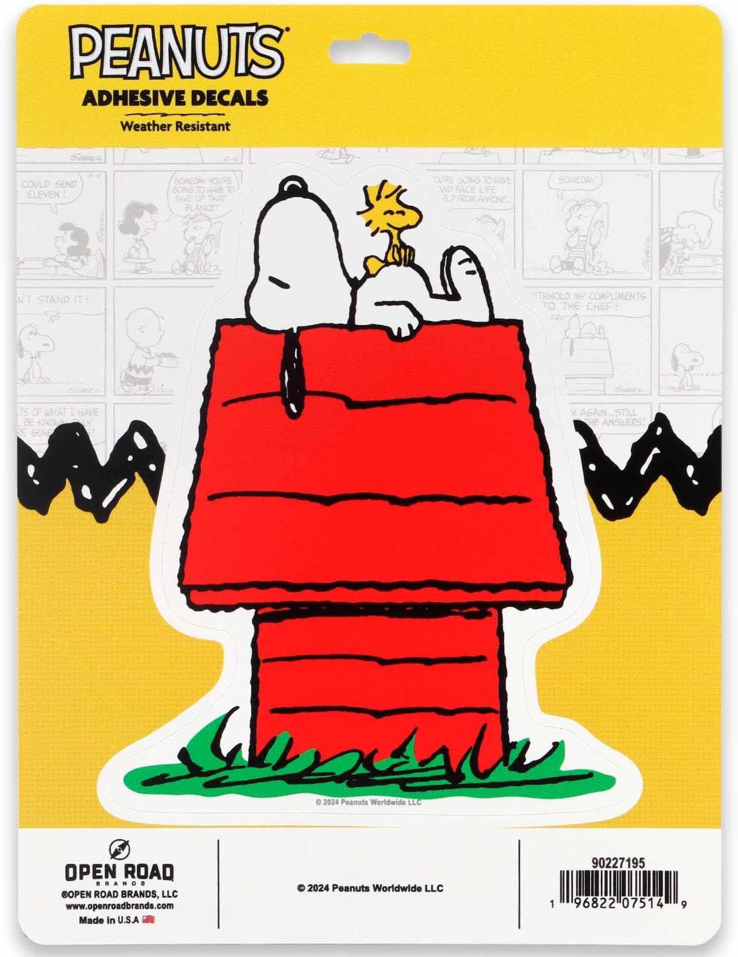 Amazon.com: Peanuts Snoopy On Dog House Adhesive Vinyl Decal - Adorable ...