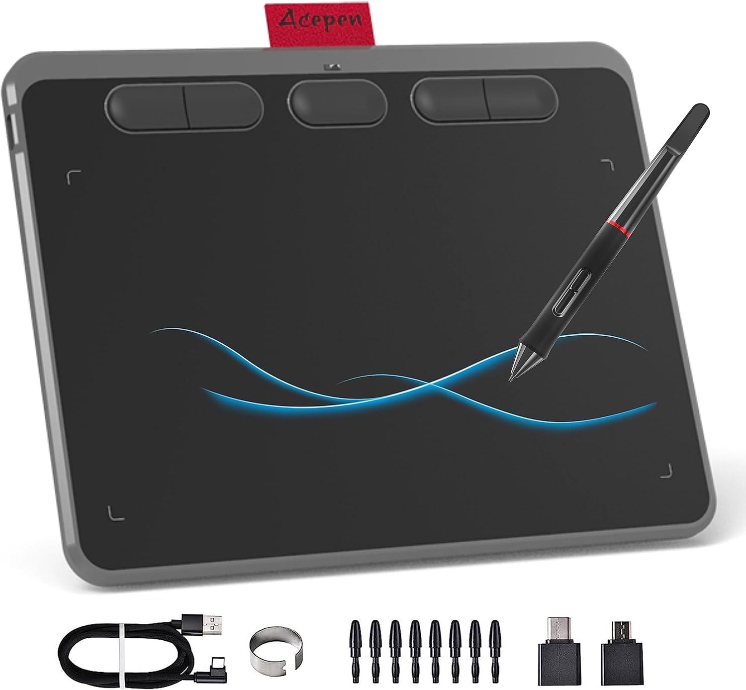 Drawing Tablet Acepen Graphics Tablet with Battery-Free Stylus 8192 ...