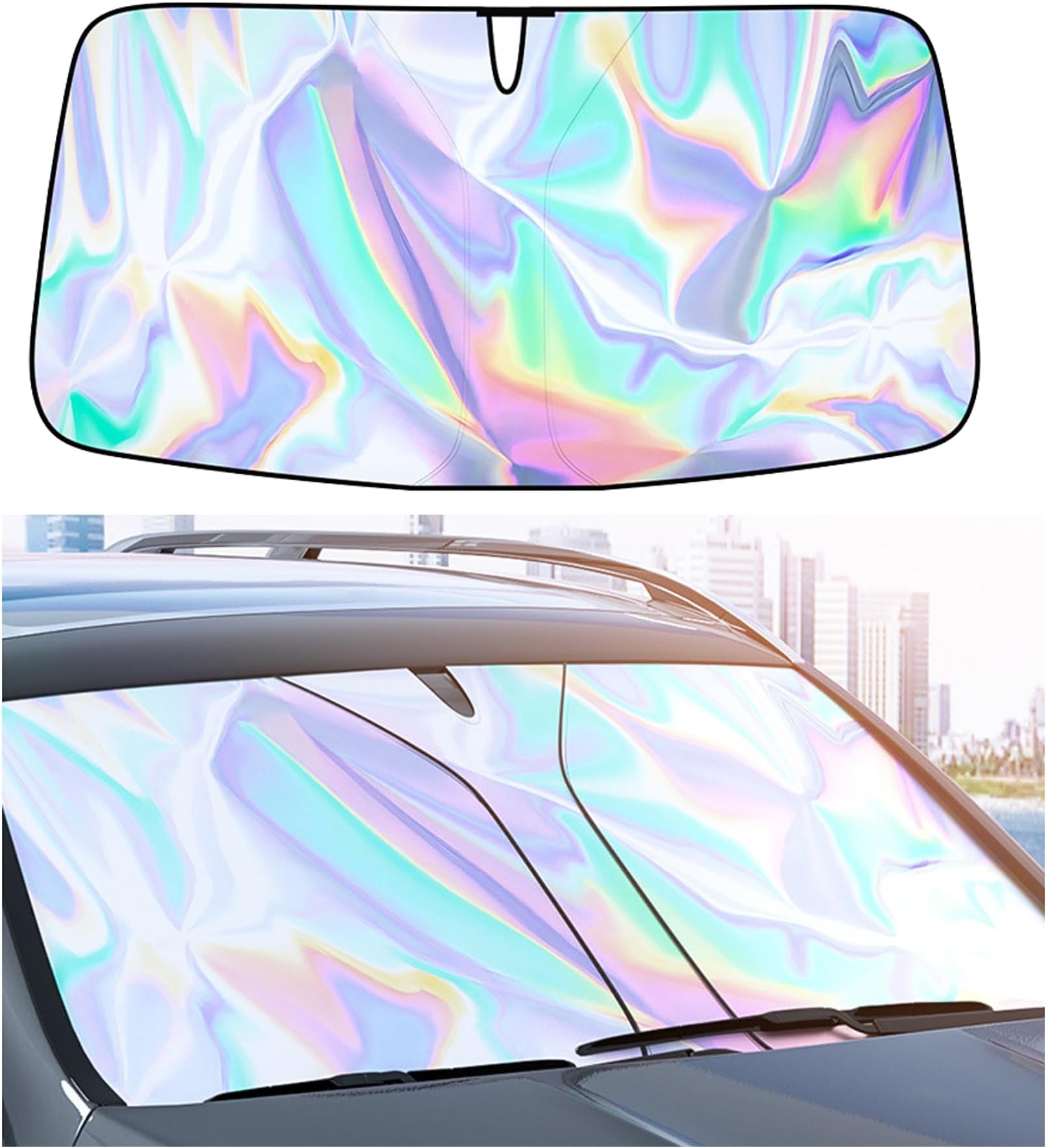 Amazon.com: Sunshade Car Front Windshield Titanium Silver Sun Shade ...