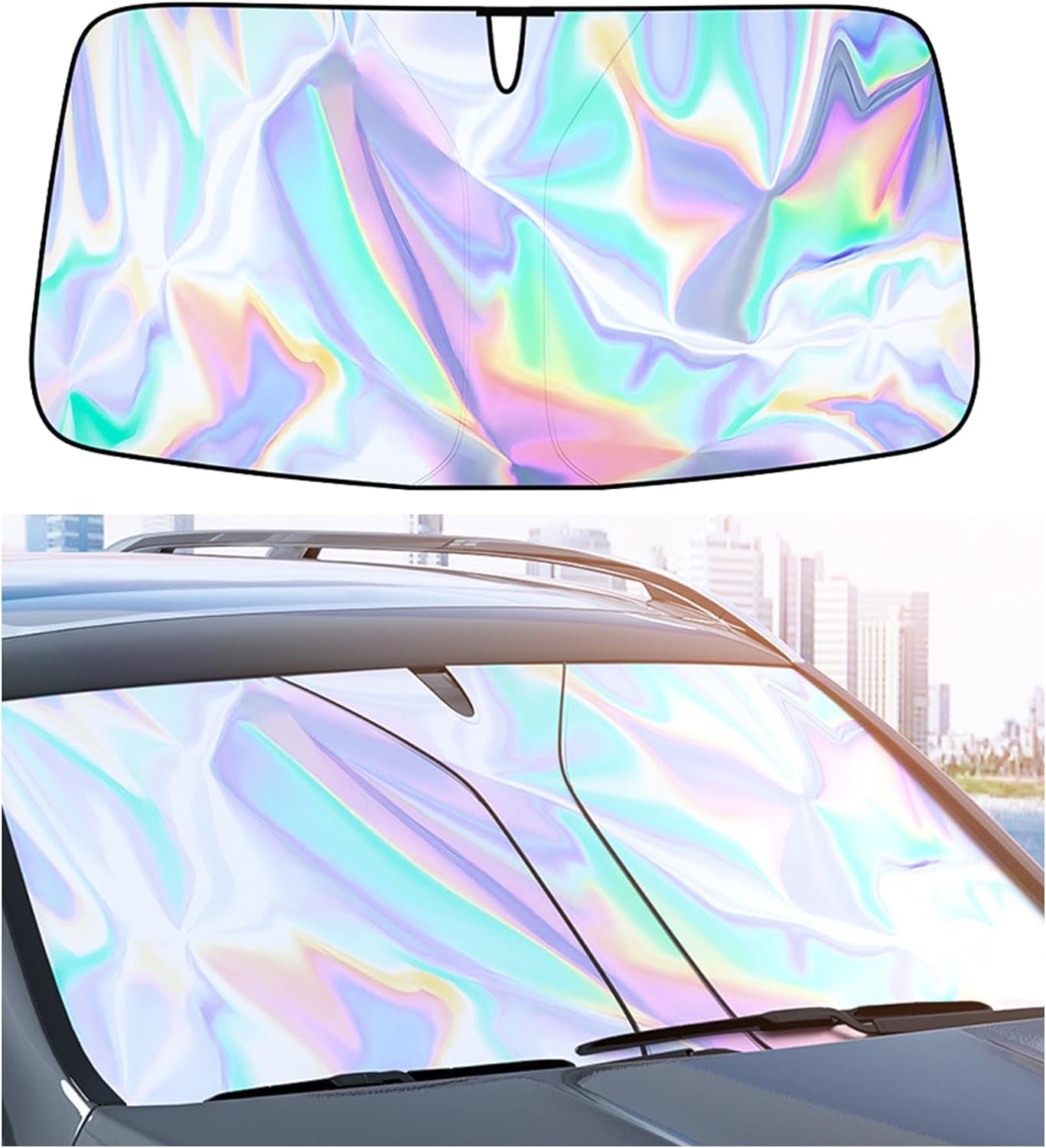 Amazon.com: Sunshade Car Front Windshield Titanium Silver Sun Shade ...