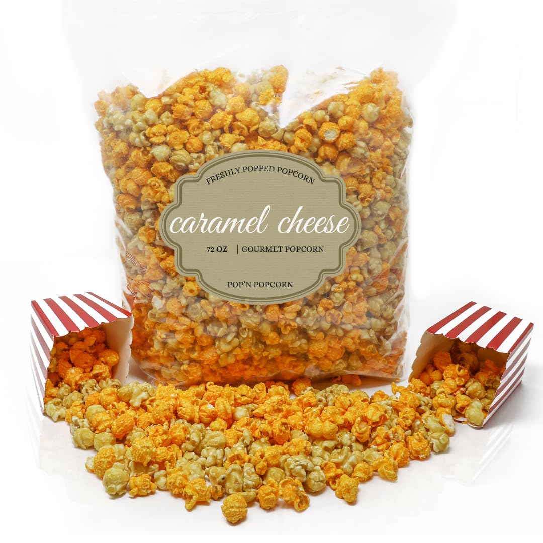 Amazon.com : Pop’N Popcorn Caramel and Cheddar Cheese Popcorn Mix - 72 ...