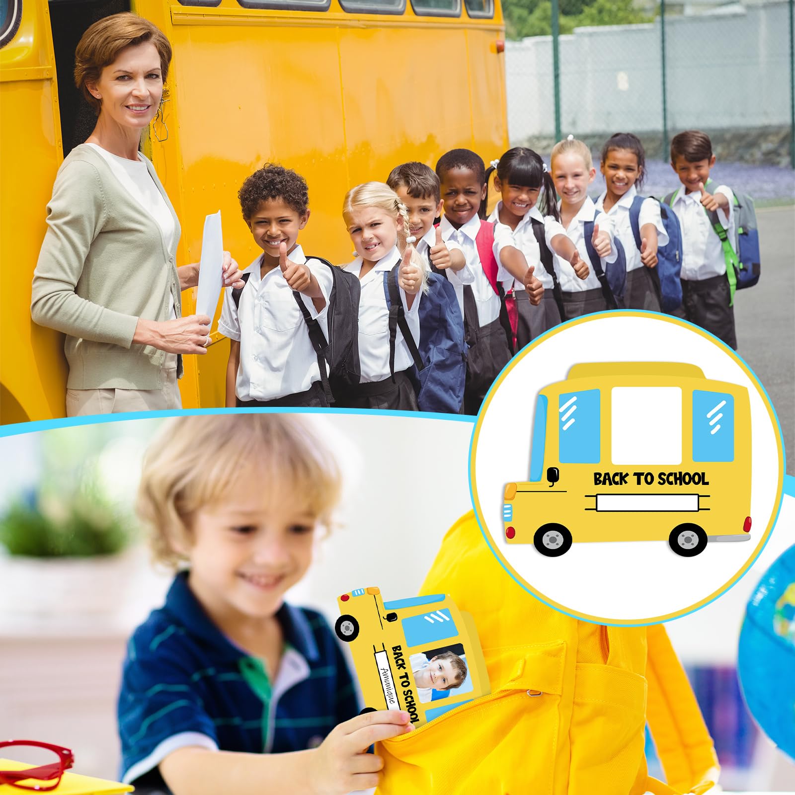 DIY School Bus Decorations 36 Sets School Bus Photo Frame Craft Kit ...