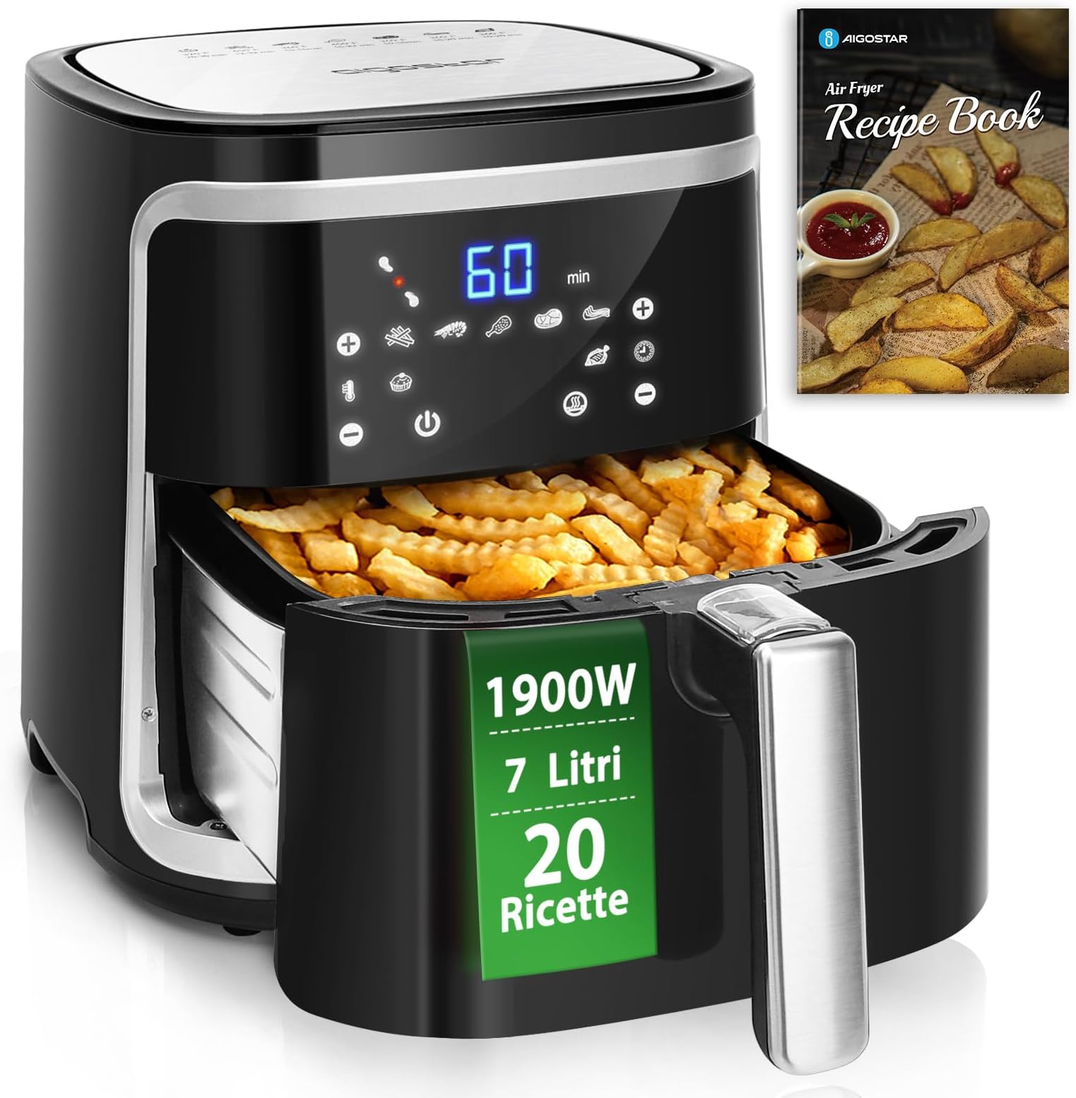 Cecotec Friggitrice ad Aria calda 5,5 L Cecofry Full Inox Pro 5500 con ...