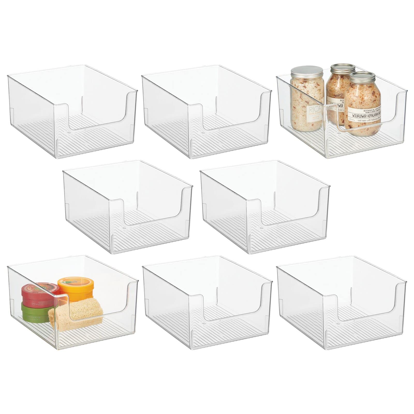 mDesign Modern Plastic Open Front Dip Storage Organizer Bin Basket for ...