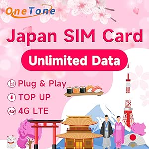 Amazon.com: Japan Data Only SIM Card Travel Unlimited Data SIM Card (15Days 8GB + UL128KBPS ...