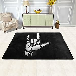 Amazon.com: ASL I Love You Sign Language Area Rug Large Size Family ...