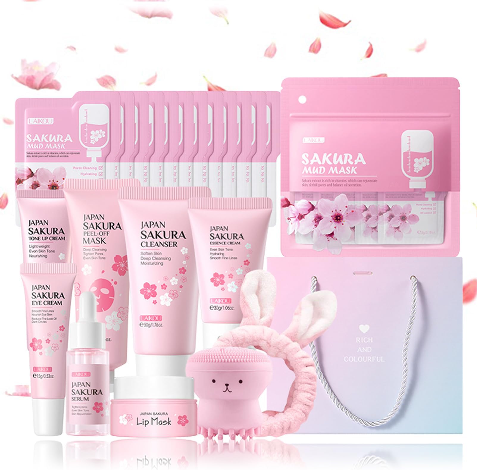 Amazon.com : LAIKOU Skin Care Set JAPAN SAKURA Women Beauty Gift Sets ...
