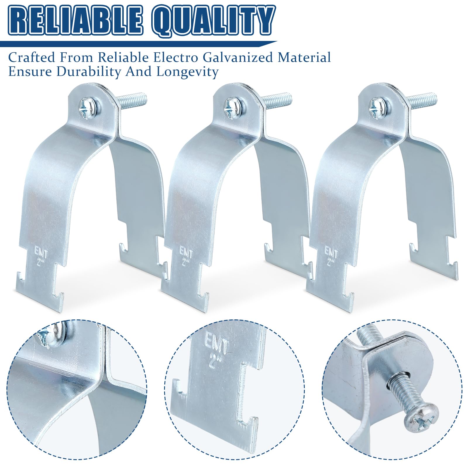 Snapklik.com : Landhoow Emt Pipe Universal Strut Clamps Strut Channel ...