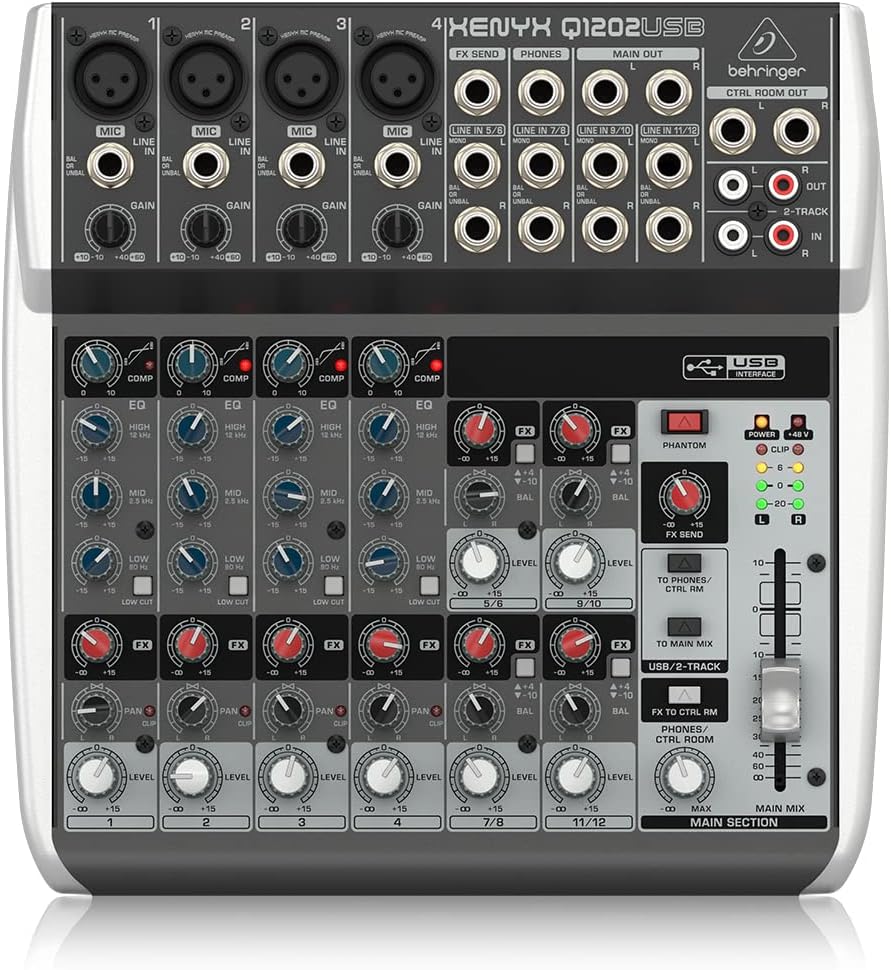 Amazon.com: BEHRINGER, 12 Mixer-Powered, Black (Q1202USB) : Musical ...