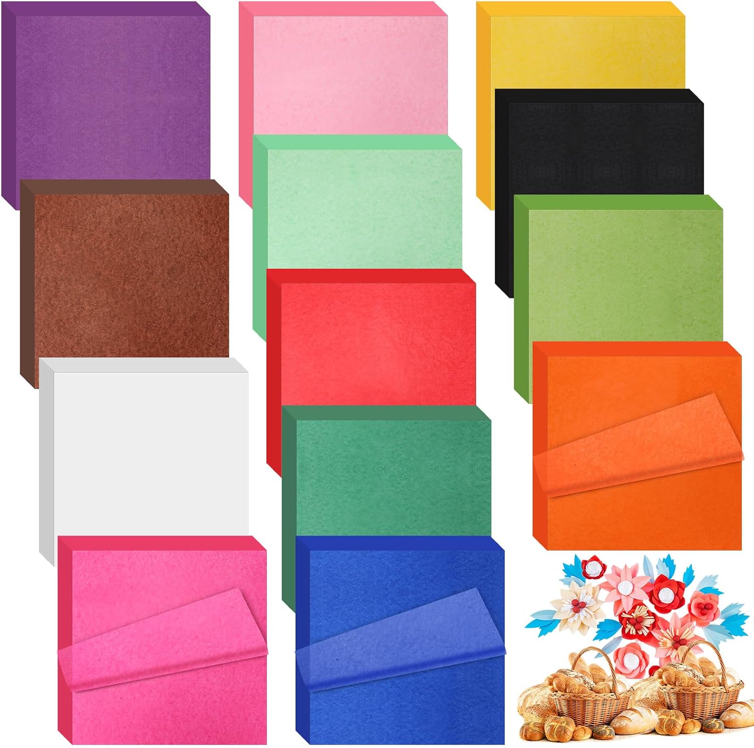 Amazon.com: Qilery 1040 Sheets Deli Paper Assorted Color Origami ...