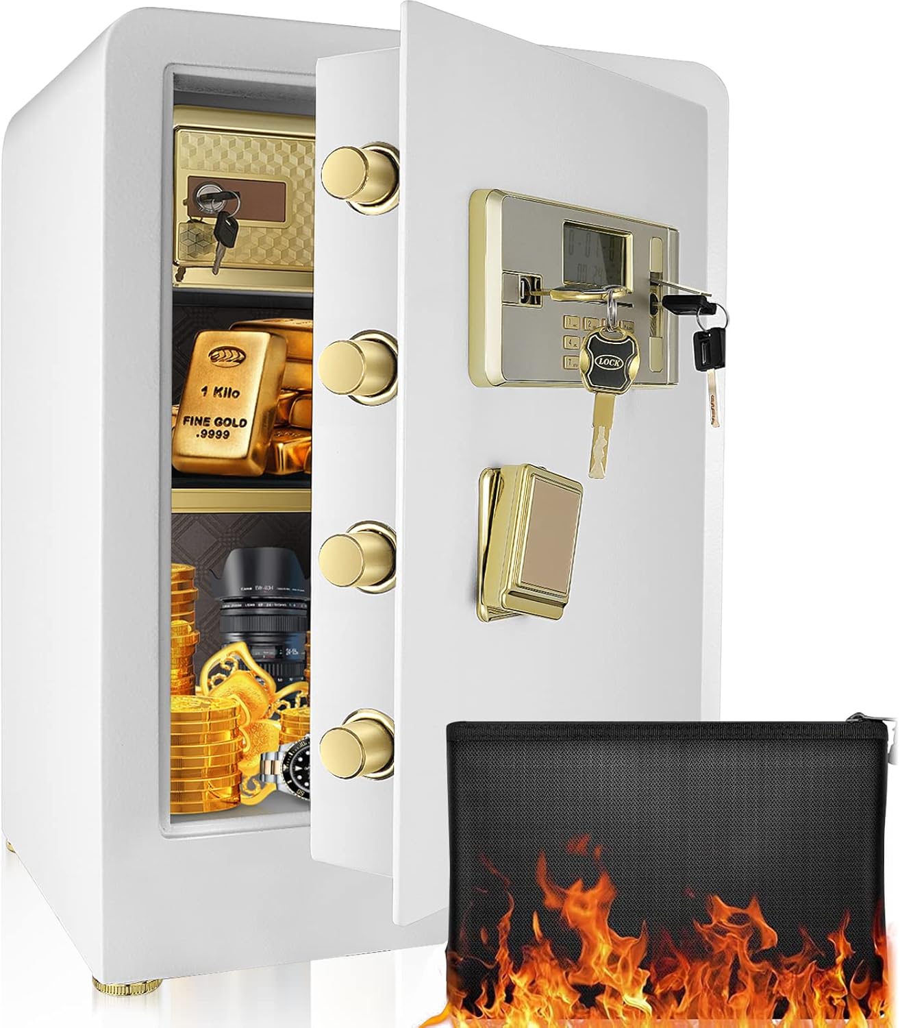 Riddost 3.2 Cub Home Safe Box Fireproof Waterproof, Large Security Safe ...