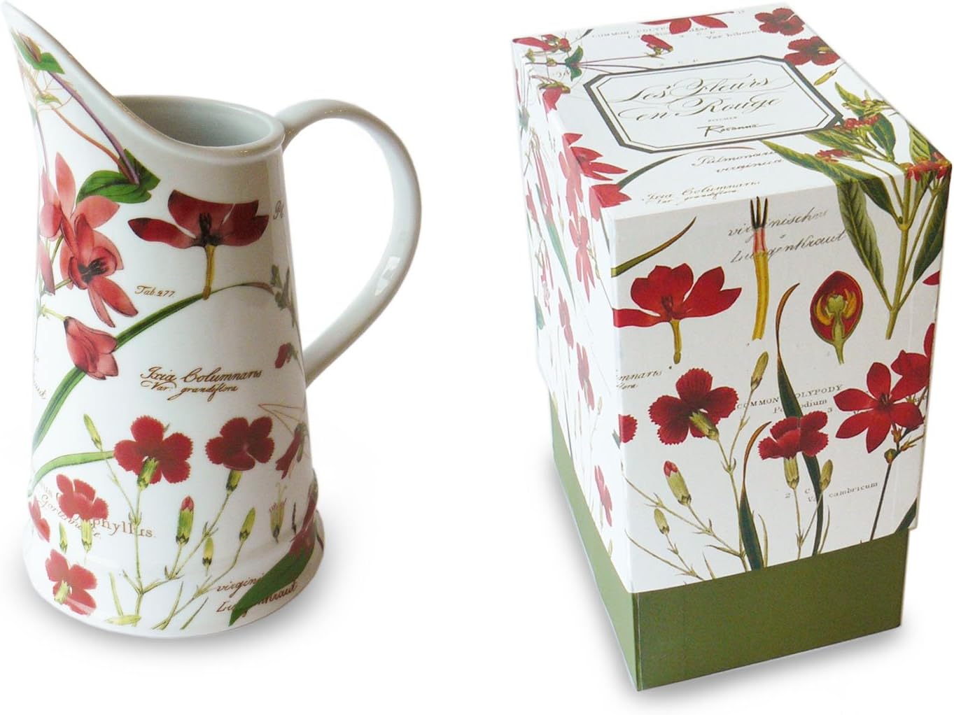 Amazon.com | Les Fleurs En Rouge Pitchter, Gift Box: Serveware ...