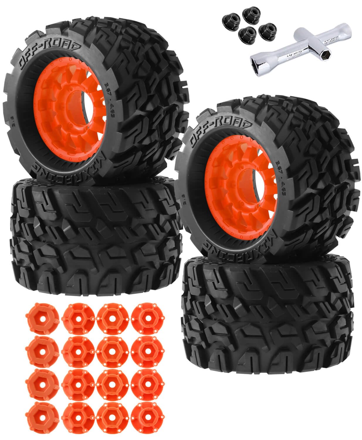 Amazon.com: RC Truck Tires Wheel for 1/10 Arrma Big Rock Granite Vortek ...