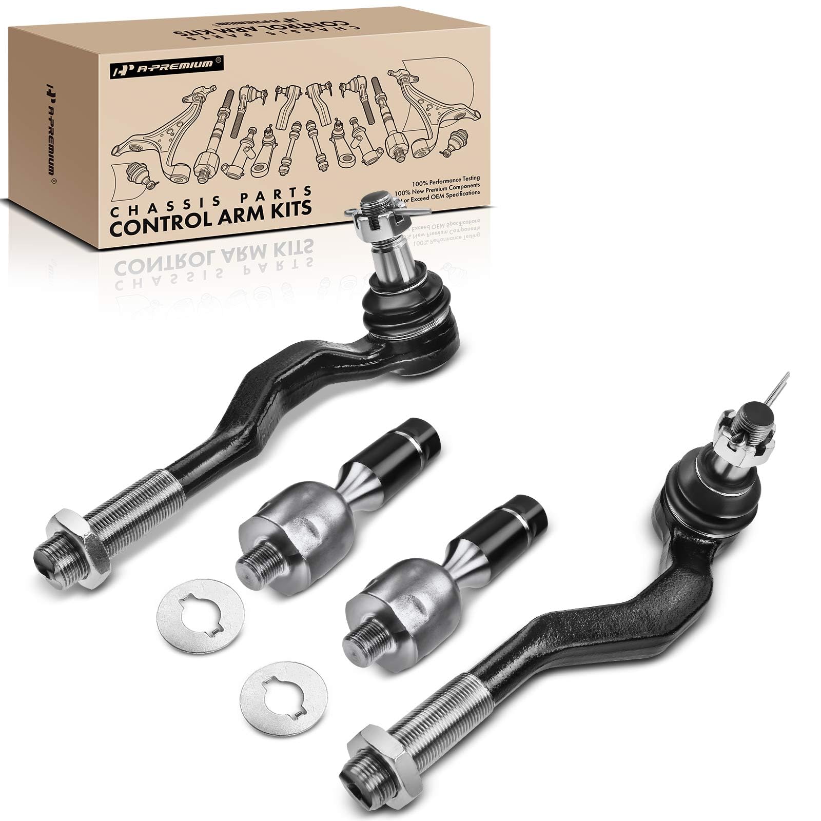 Amazon.com: A-Premium Set of 4, Front Inner & Outer Tie Rod End Kit ...