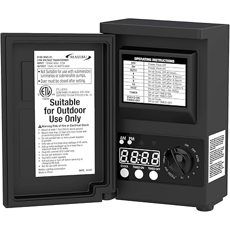 Malibu LED 45watt Outdoor Low Voltage Transformer with Digital Timer ...