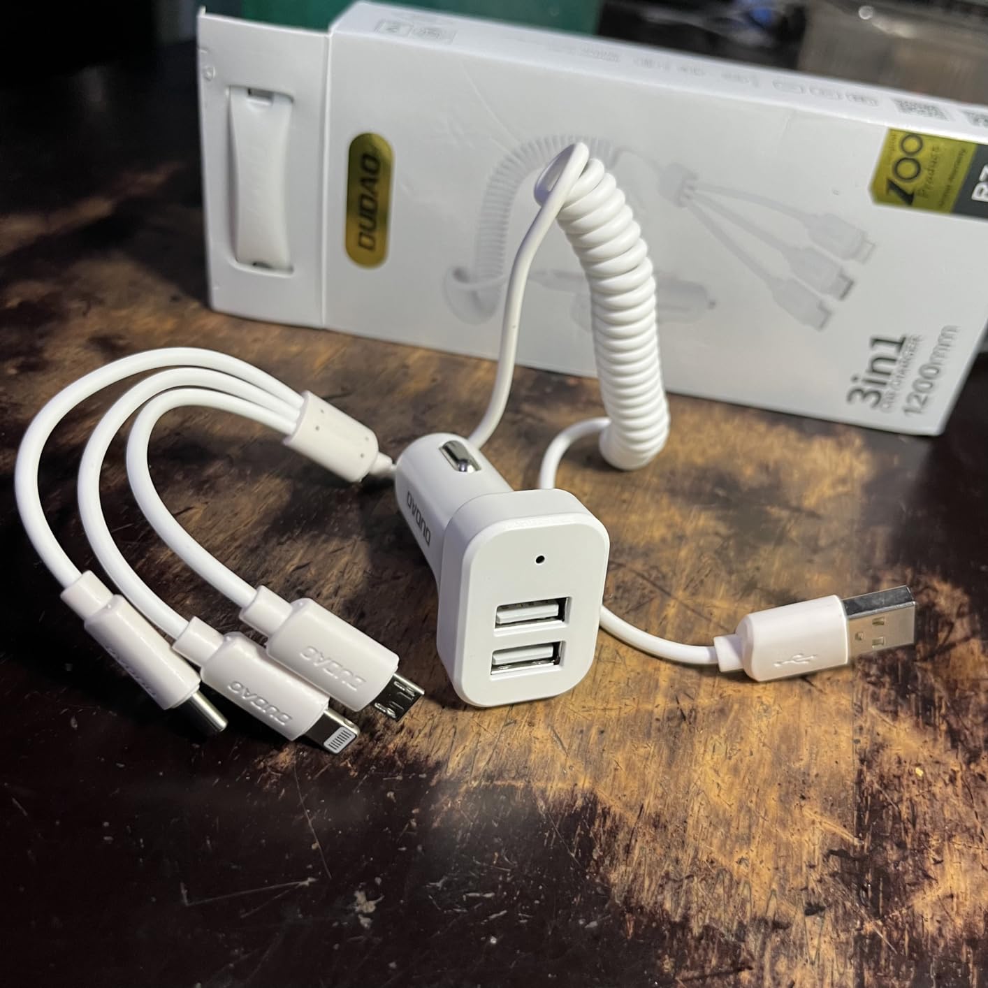 DUDAO R7 Quick Car Charger 3A Super-fast car charger with 3 in 1 ...