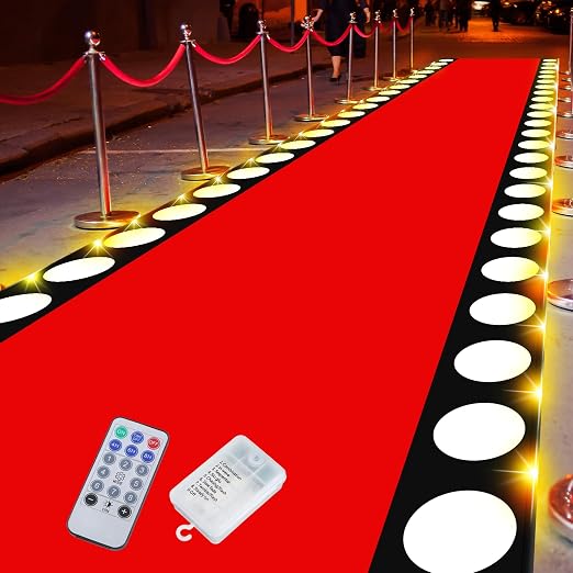 Amazon.com: Tinideya 2 x 30ft Movie Night Red Carpet with Light Red ...
