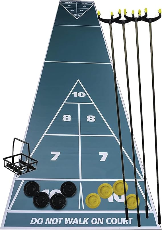 Amazon.com: Home Shuffleboard Court Package - Roll Out Shuffleboard ...