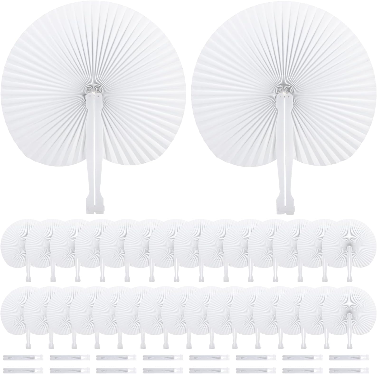 Amazon.com: Resurhang 30 Pcs Round Folding Fans Handheld Paper Fans ...