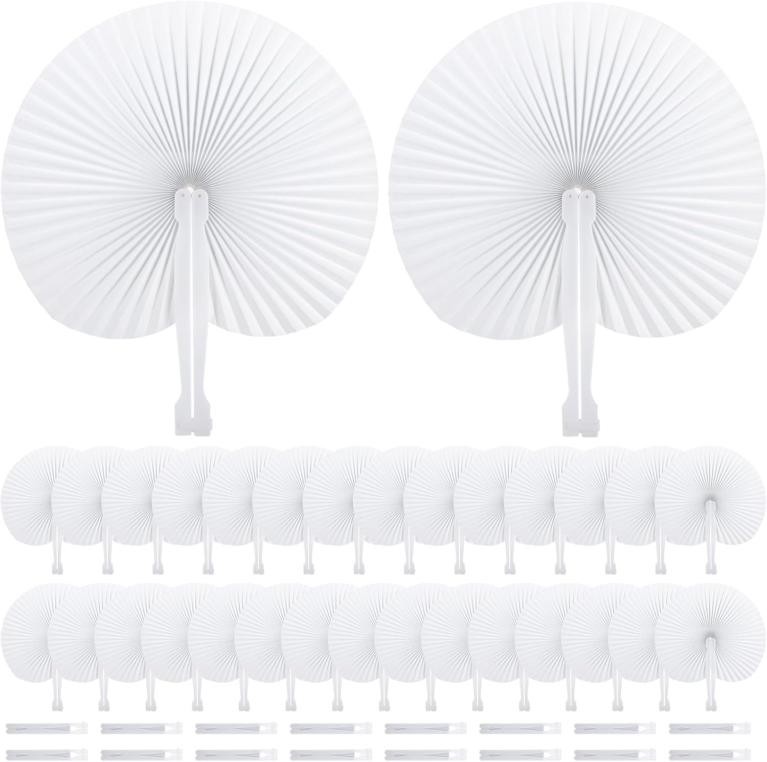 Amazon.com: Coloch 48 Pack Folding Paper Hand Fans with Plastic Handle ...