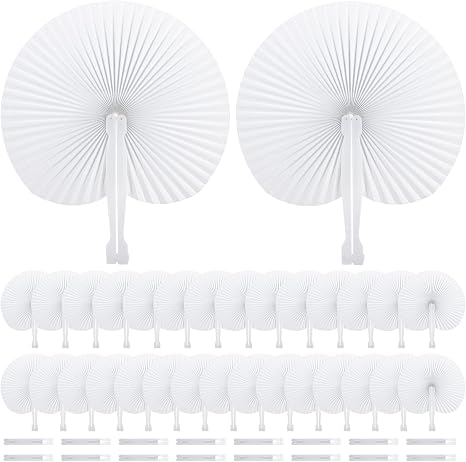 Amazon.com: Coloch 48 Pack Folding Paper Hand Fans with Plastic Handle ...