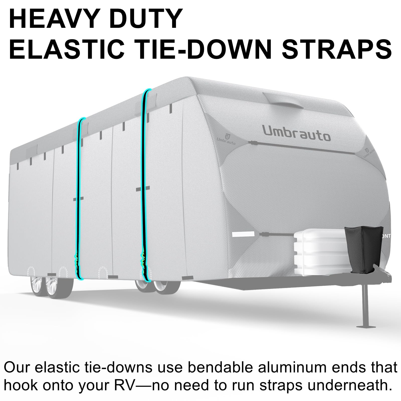 Snapklik.com : Heavy Duty Elastic RV Wind Tie-Down Straps