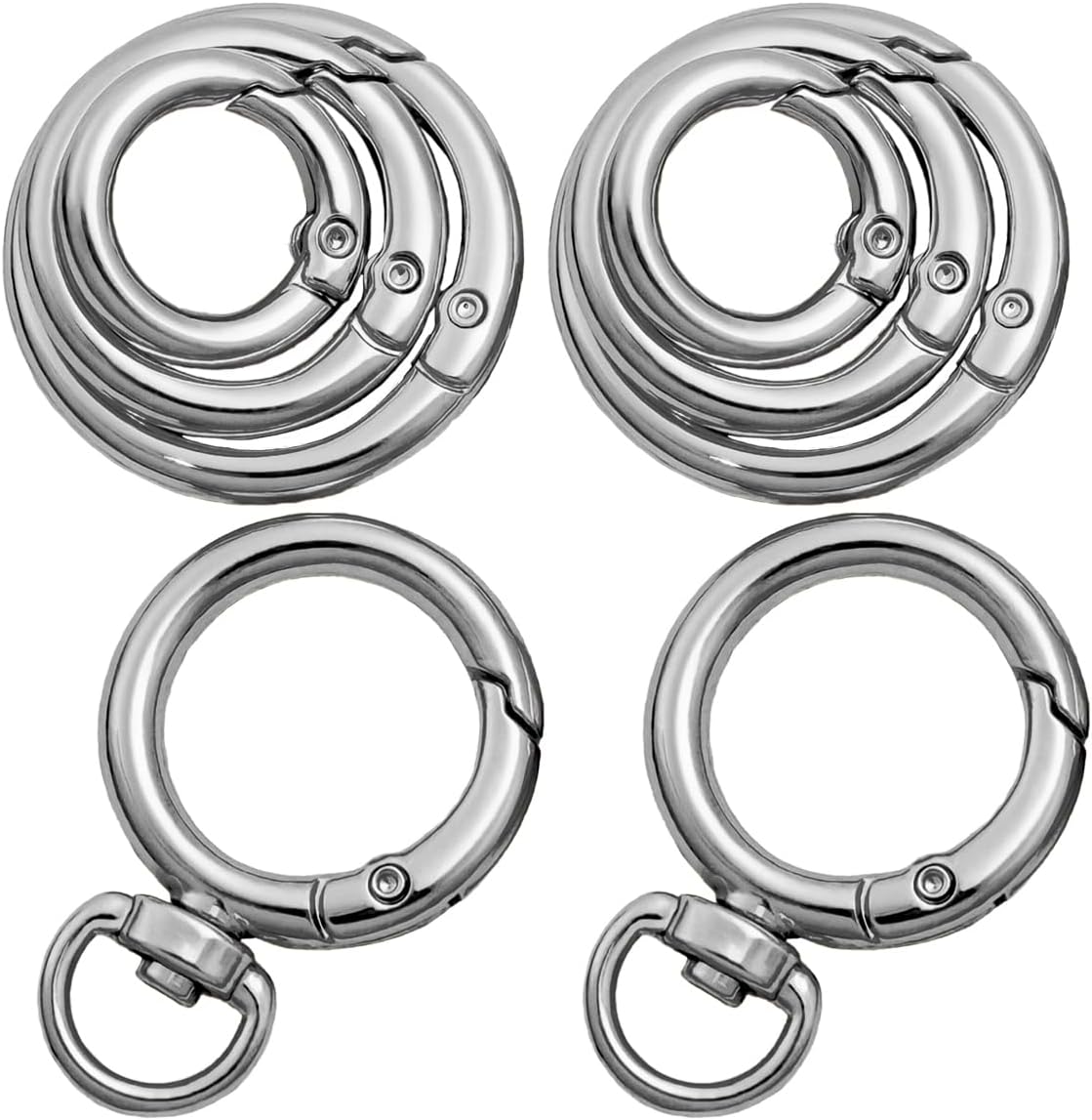 Amazon.com: 16 Pcs Spring O Ring Clip Silver Round Snap Clip Heavy Duty ...