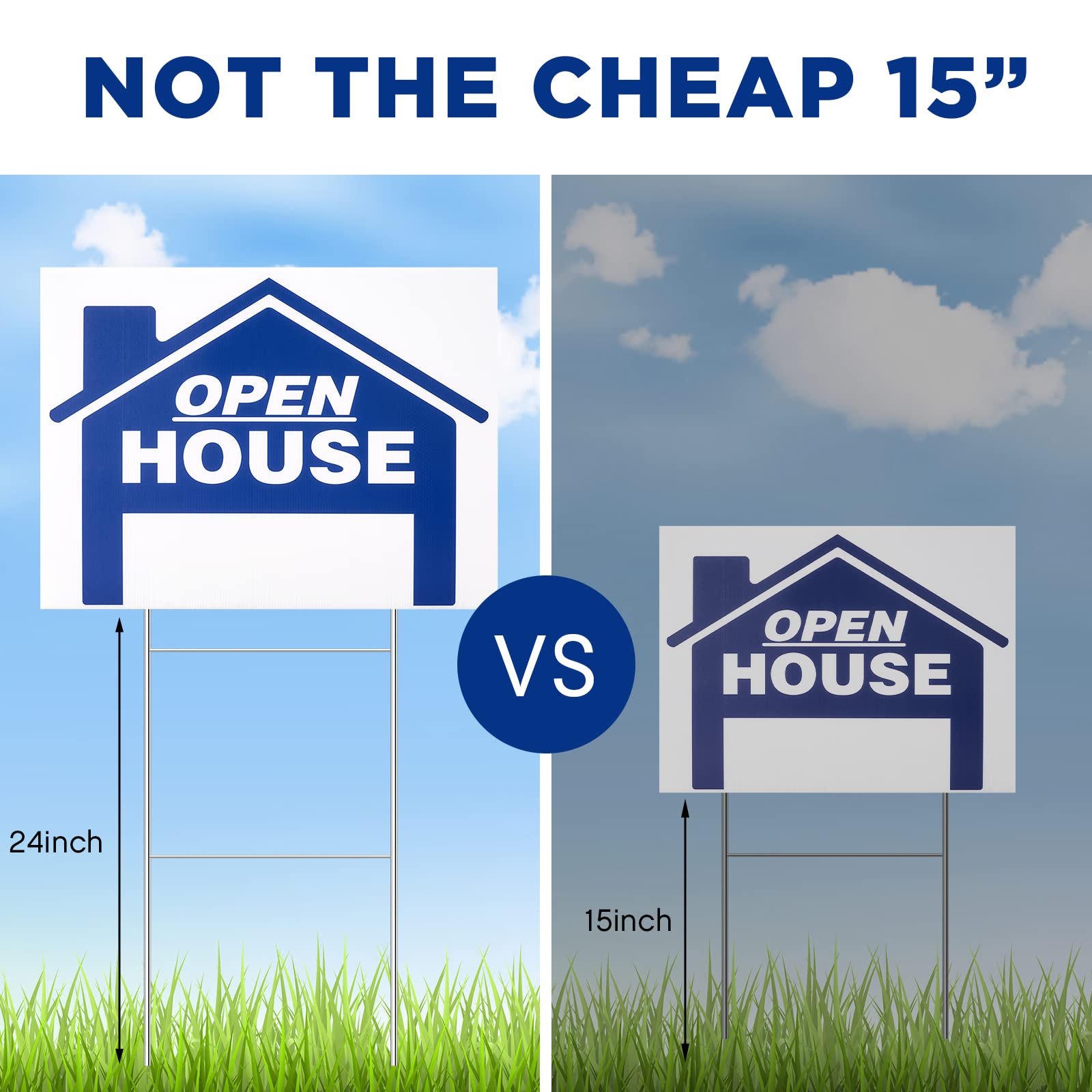 14 Pack 24 x 18 Inch Open House Sign Double Sided Real Estate Sign ...