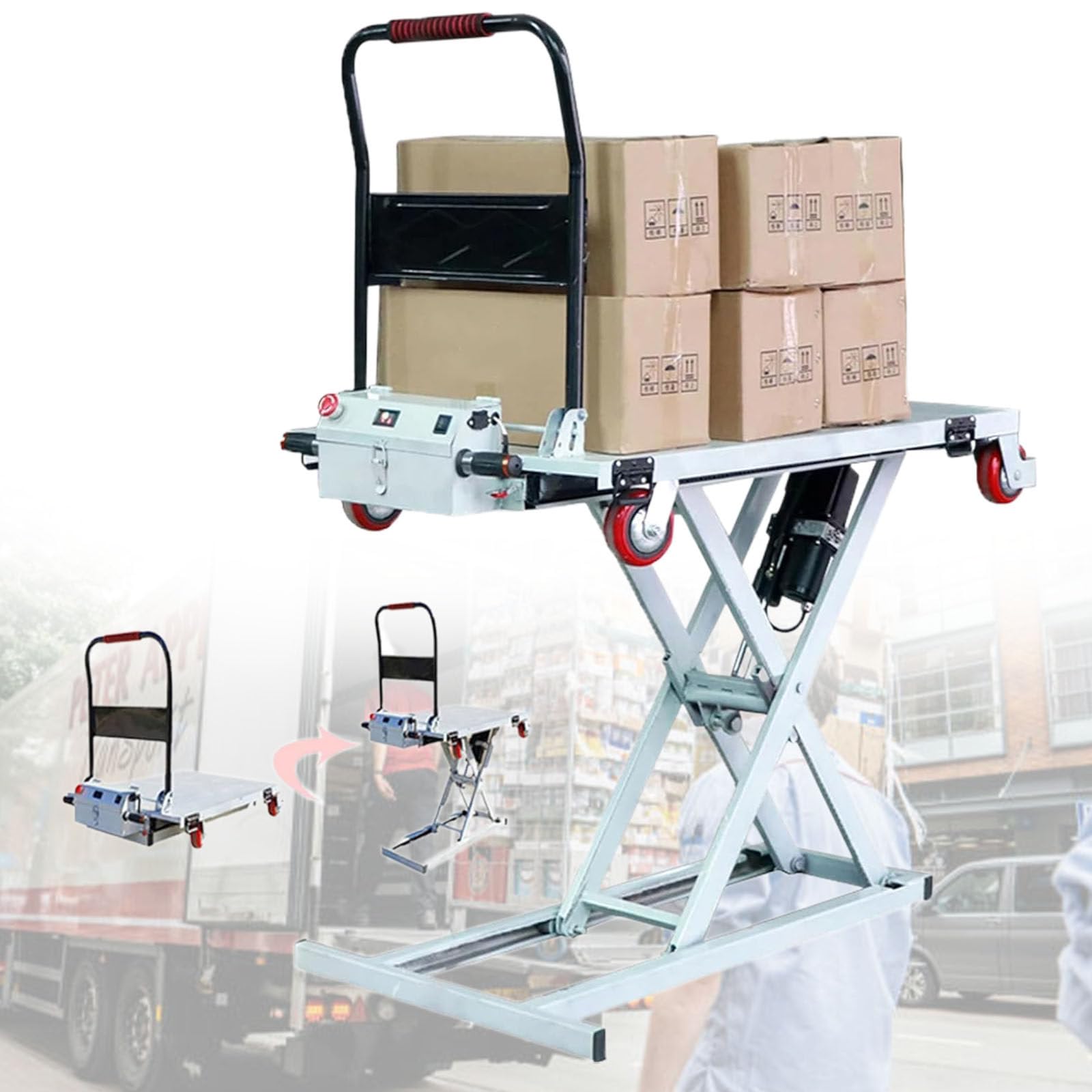 Amazon.com: WEIMILOR 300kg Capacity Flatbed Truck, Hydraulic Scissor ...