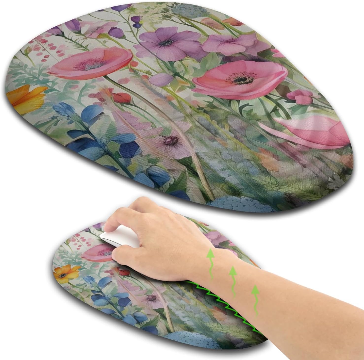 Amazon.com: Hokafenle Ergonomic Mouse Pad Wrist Support with Stepped ...