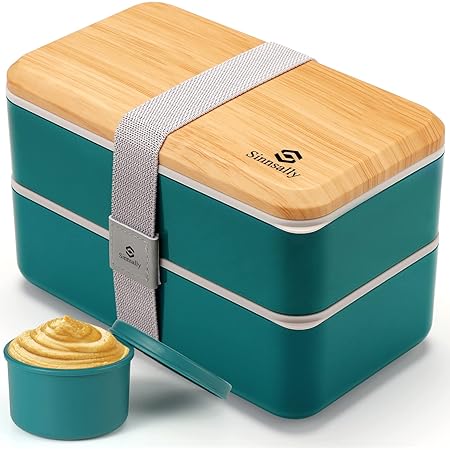 Amazon.com: Bento Box Adult Lunch Box,2 Stackable Japanese Bento Lunch ...