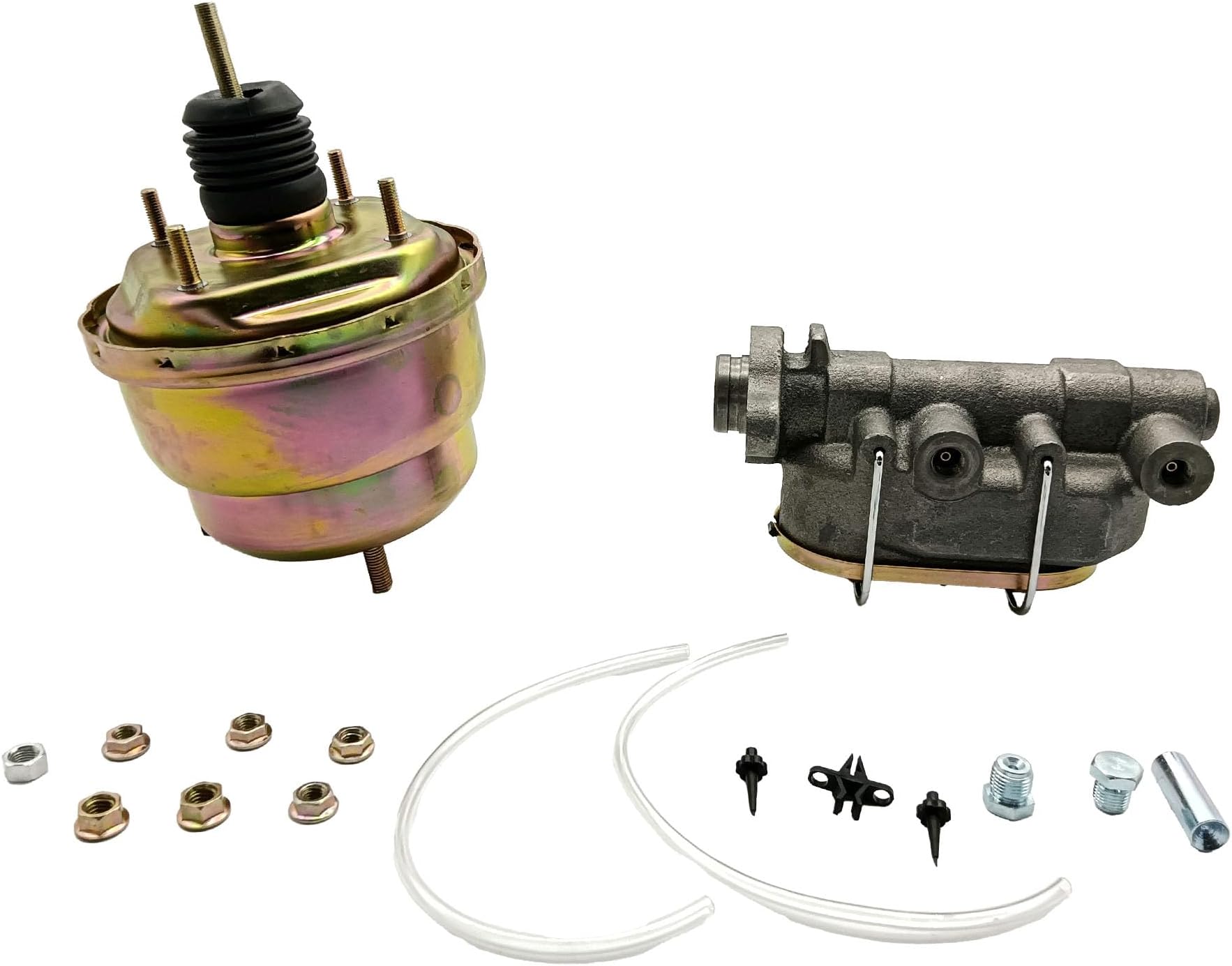 Amazon.com: 7 Inch Zinc Dual Power Brake Booster Kit With 1 Inch Bore ...