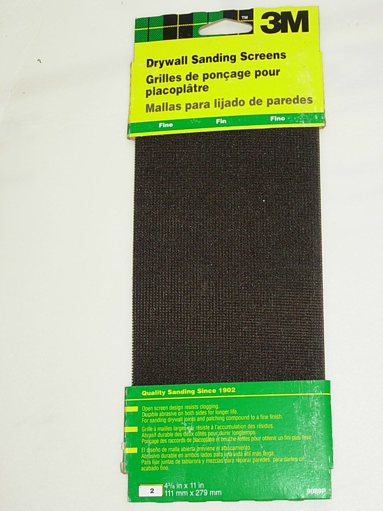 3M Drywall Sanding Screens 9089P-CC, 4 3/16 in x 11 1/4 in, Fine, 2/pk ...