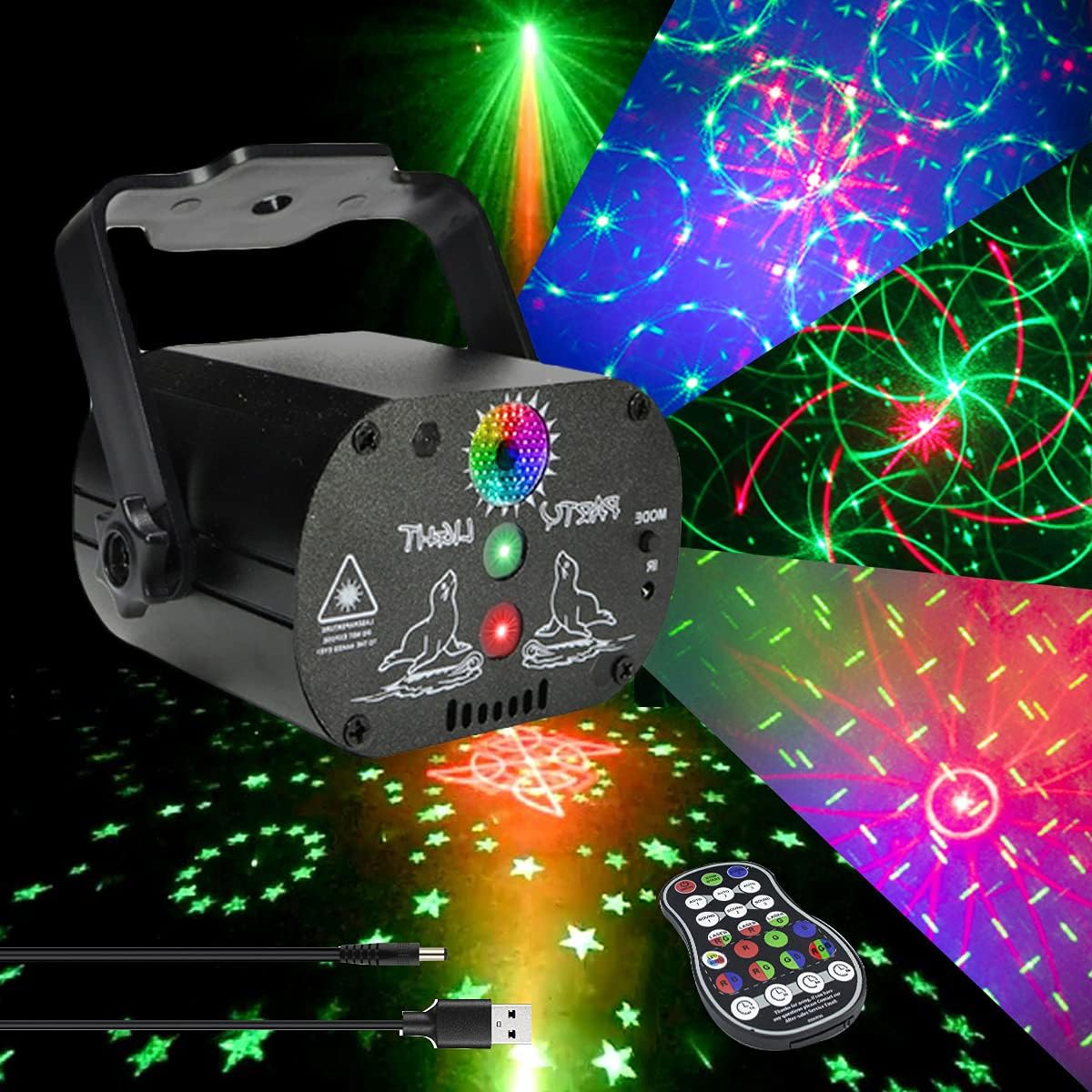 Buy Huaxi Mini Party Light Laser Lights Projector Music Activated ...