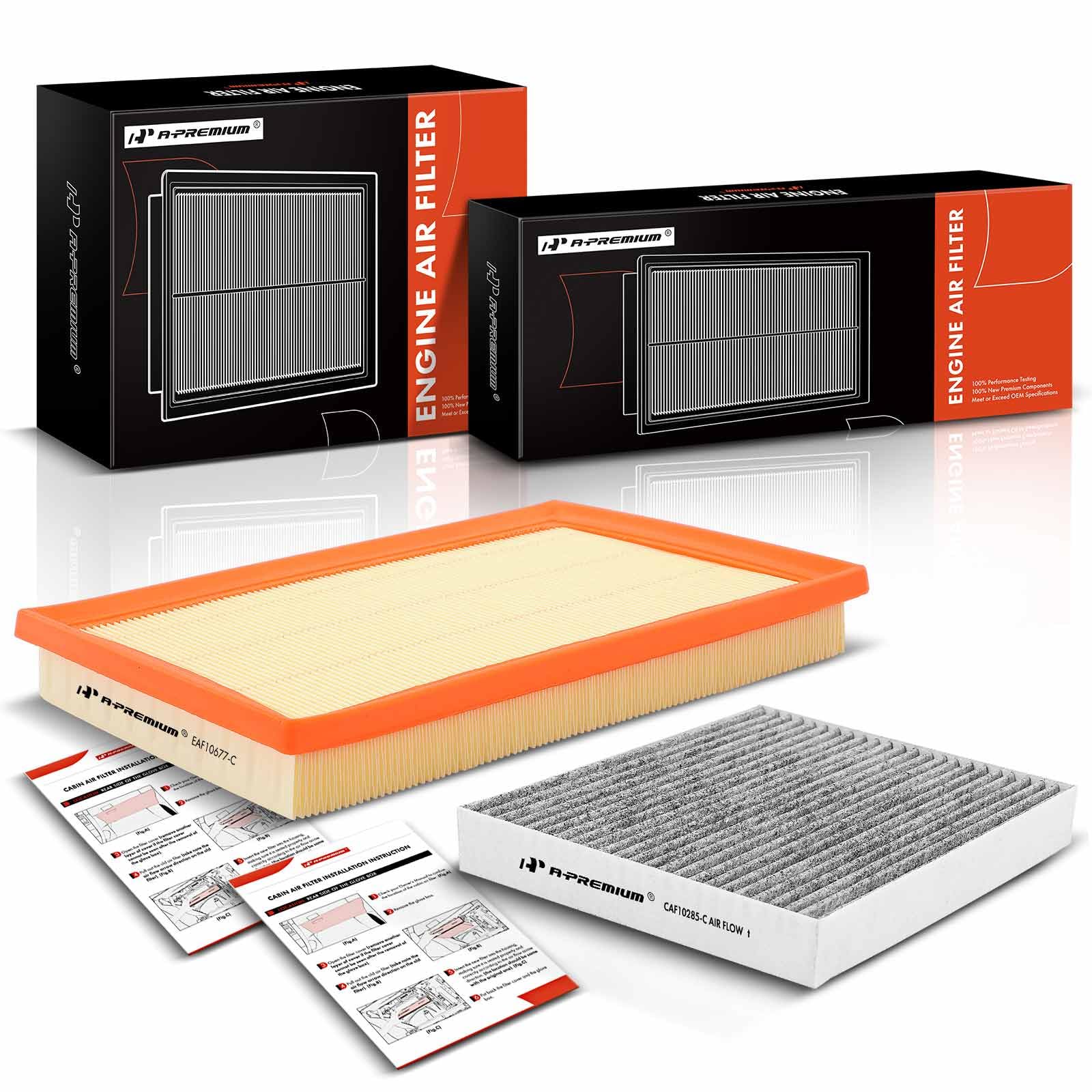 Amazon.com: A-Premium 2-PC Engine & Cabin Air Filter with Activated ...