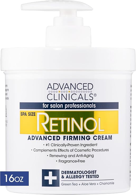Advanced Clinicals Retinol Cream. Spa Size For Salon Professionals ...